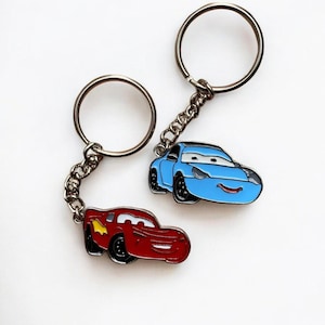 Cars Mcqueen and Sally Double Metal Keychain - Etsy
