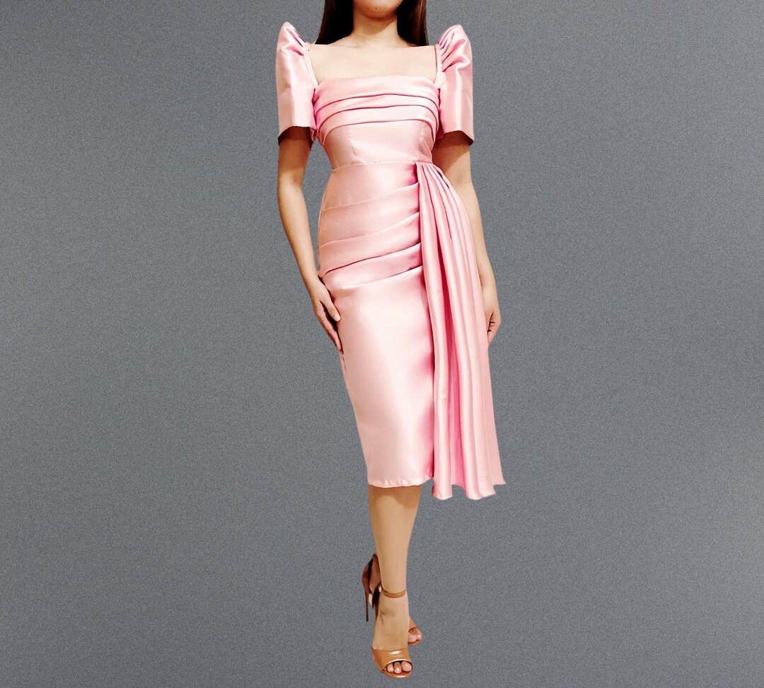 Gossamer Pink Modern Sexy Filipiniana Dress - BR718 - Etsy