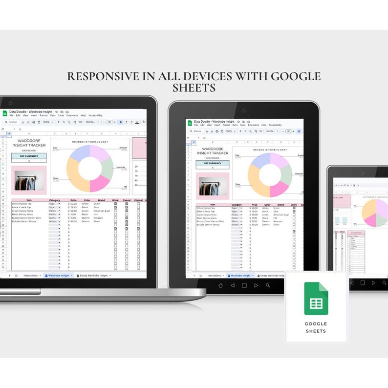 Wardrobe Inventory and Insight Template for Google Sheets | Clothing ...