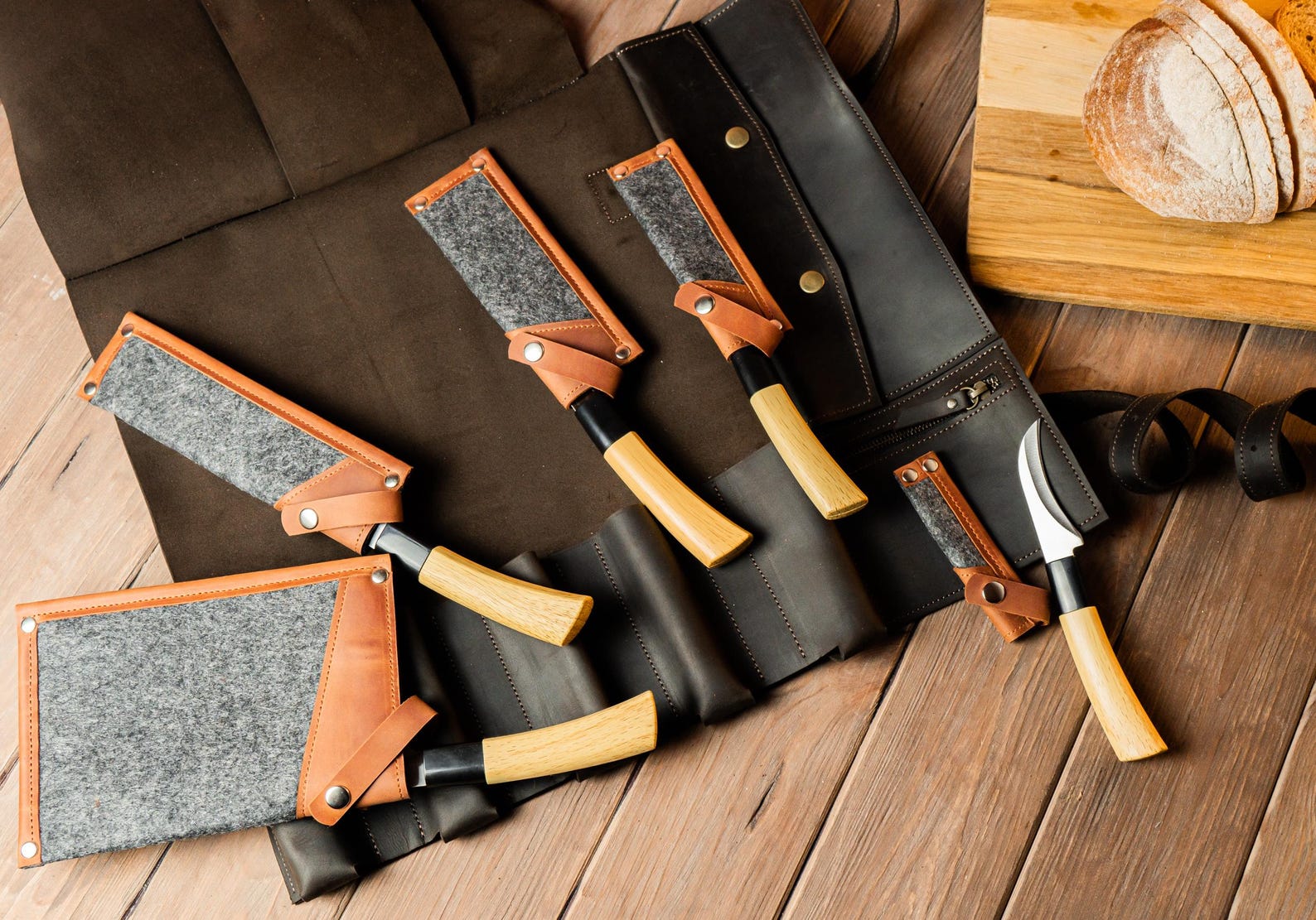 Handmade Leather Knife Sheath for Kitchen, Leather Knife Cover, Custom ...