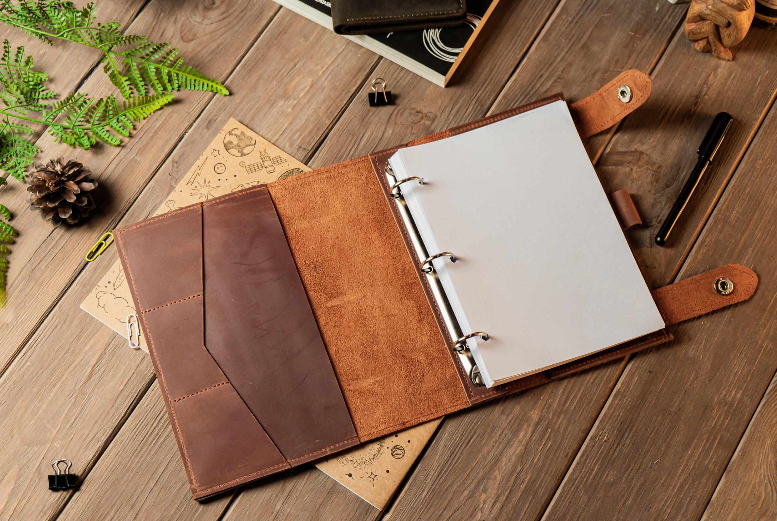 Custom Leather 3 Ring Binder