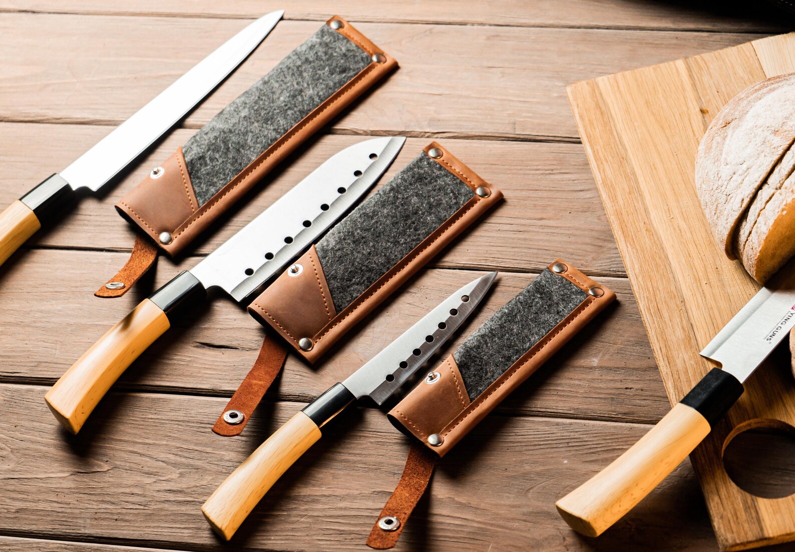 Handmade Leather Knife Sheath for Kitchen, Leather Knife Cover, Custom ...