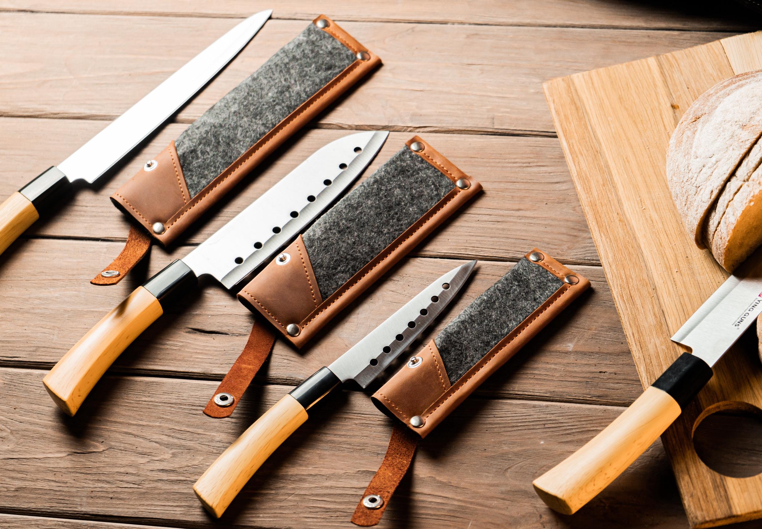 Handmade Leather Knife Sheath for Kitchen, Leather Knife Cover, Custom ...