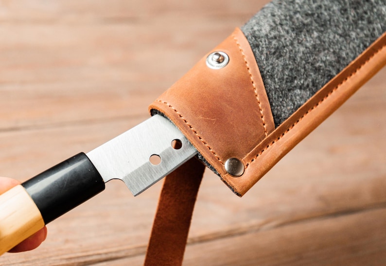 Handmade Leather Knife Sheath for Kitchen, Leather Knife Cover, Custom ...