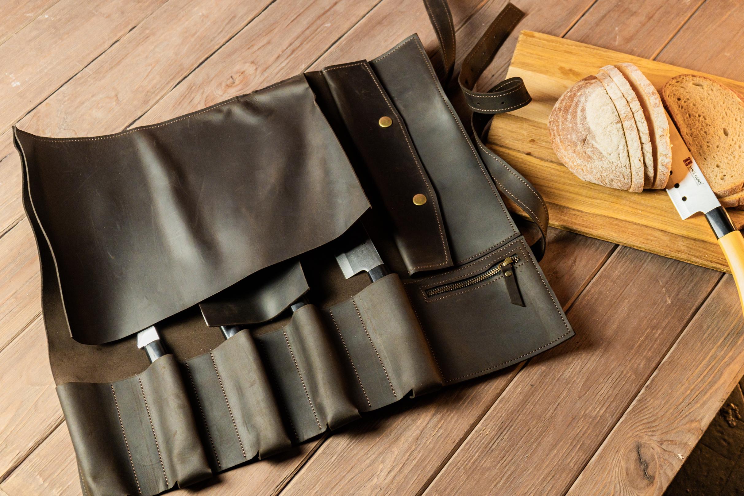 Chef Knife Bag and Leather Tool Roll Personalized Leather Knife Roll ...