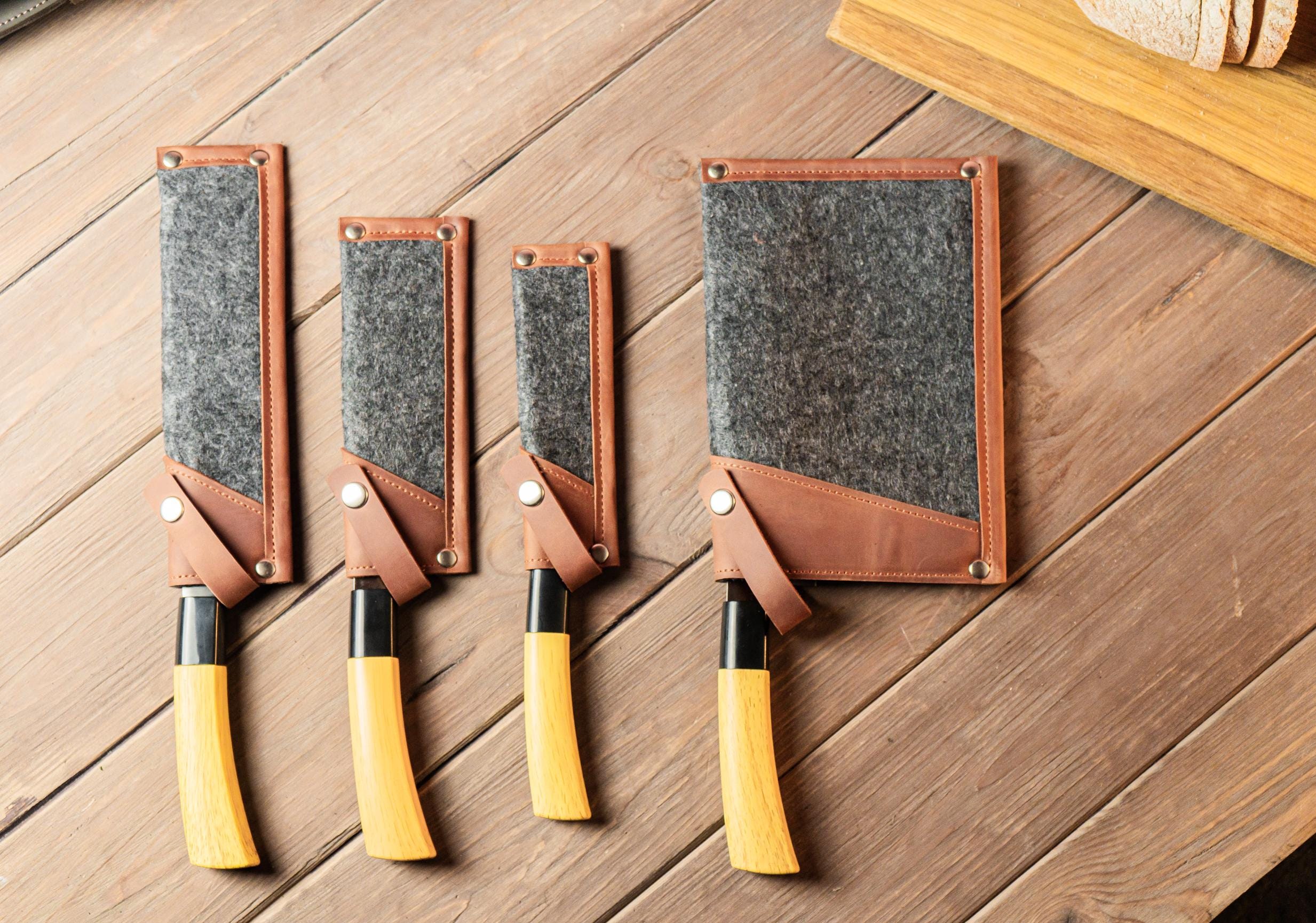 Handmade Leather Knife Sheath for Kitchen, Leather Knife Cover, Custom ...