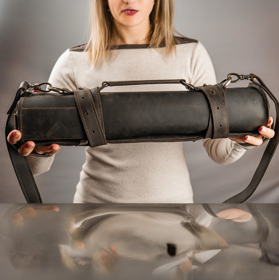 Personalized Leather Knife Roll for Chefs, Leather Tool Roll, Knife Bag ...