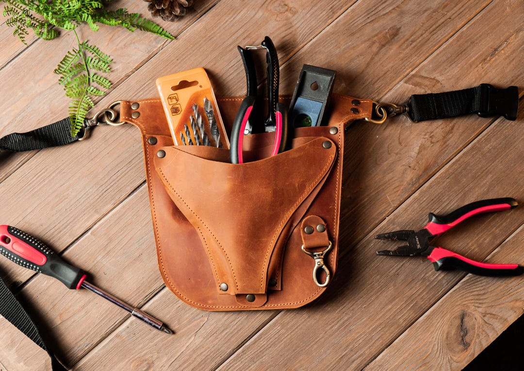 Leather Tool Bag for Men, Tool Pouch, Personalized Tool Organizer ...
