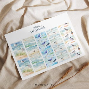 Printable Watercolor Coastal Bookmarks, Digital PDF Download in A4 and ...