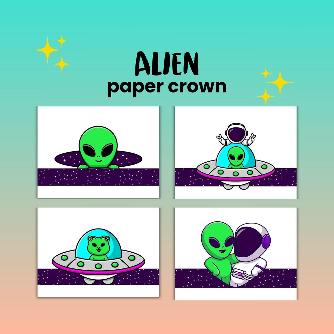 Alien Paper Crown | Printable Space Crown for Kids' Birthday Party ...