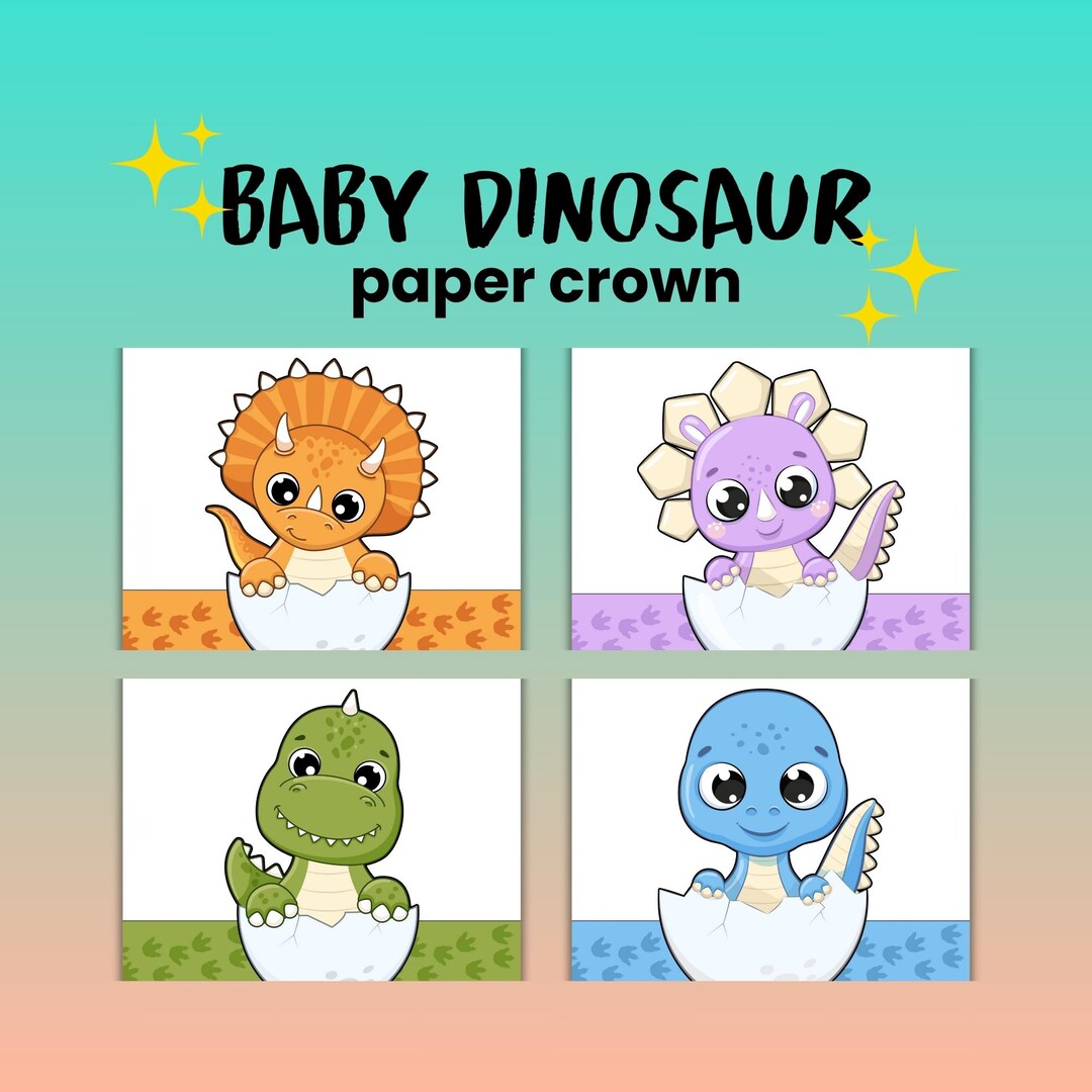 Baby Dinosaur Paper Crown | Printable Dino Crown for Kids' Birthday ...