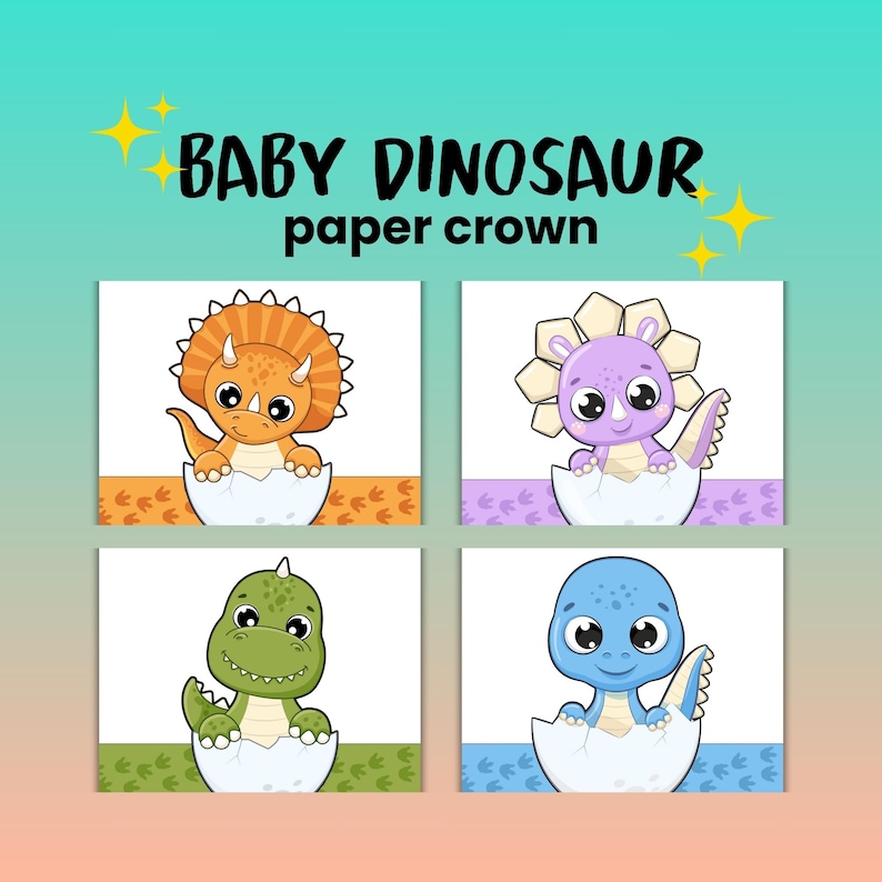 Baby Dinosaur Paper Crown | Printable Dino Crown for Kids' Birthday ...
