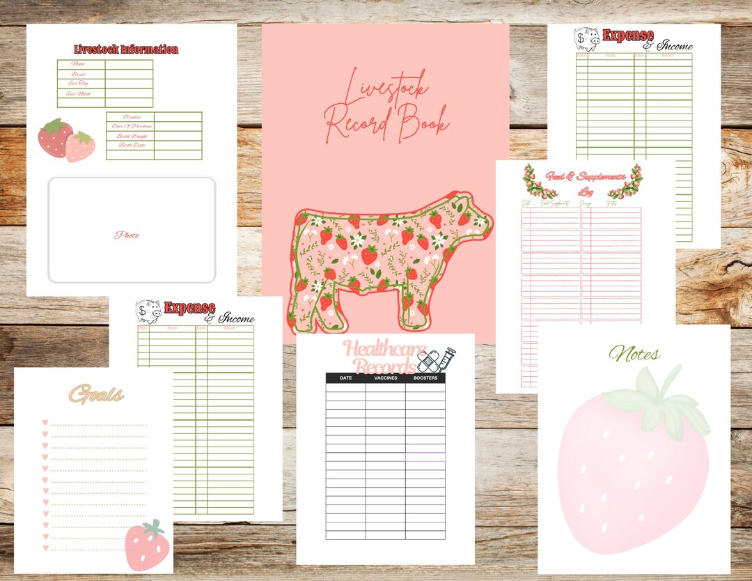 PRINTABLE Livestock Show Record Book, Cow Show, Show Mom, FFA, Record ...