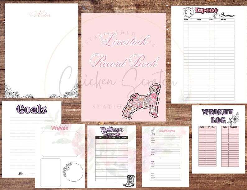 PRINTABLE Livestock Record Book, Show Goat Mom, FFA Stock Show, Showman ...