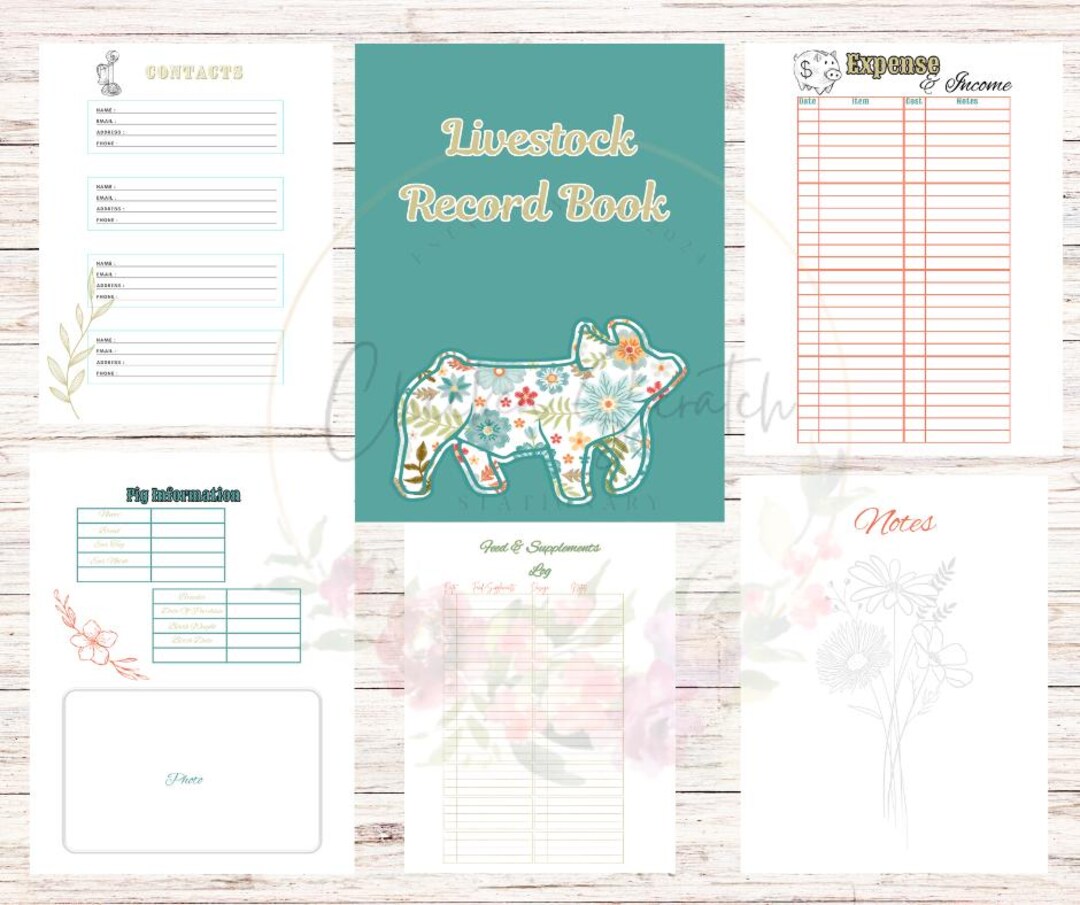 PRINTABLE Livestock Show Record Book, Pig Show, Show Mom, FFA, Record ...