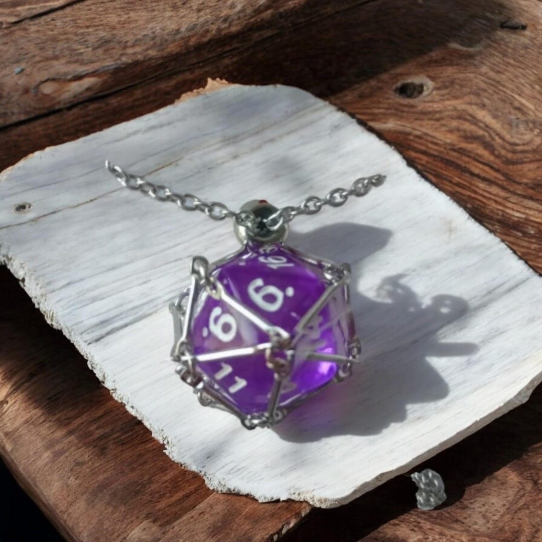 Stainless Steel DND Dice Pendant Necklace for Men & Women Adjustable ...