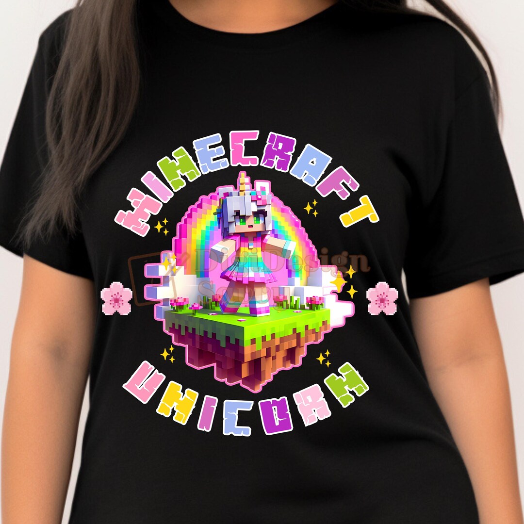 Minecraft Girl Unicorn PNG Sublimation Design for T-shirts, Mugs, Tote ...