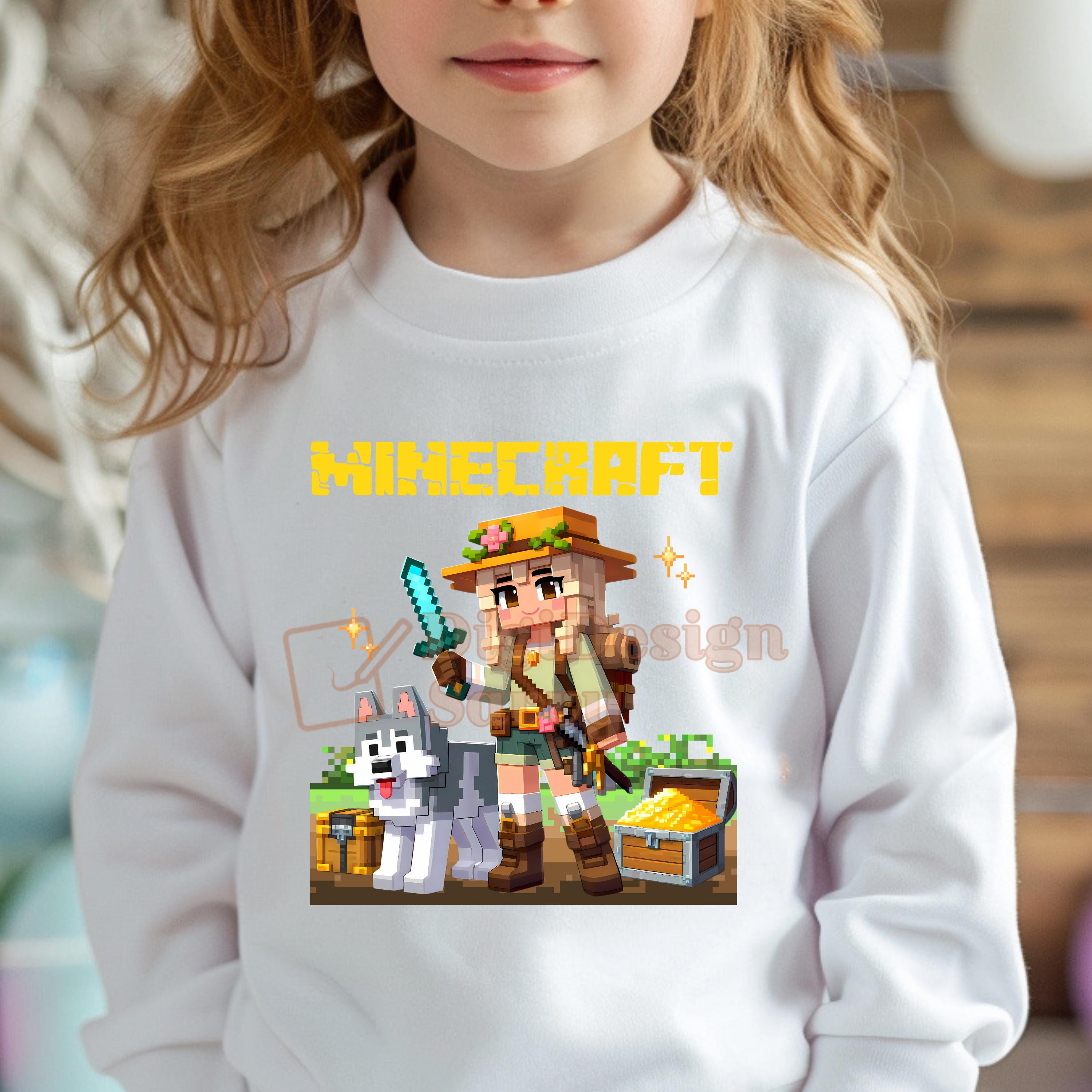 Minecraft PNG, Minecraft-inspired Girl Adventurer Sublimation Design ...