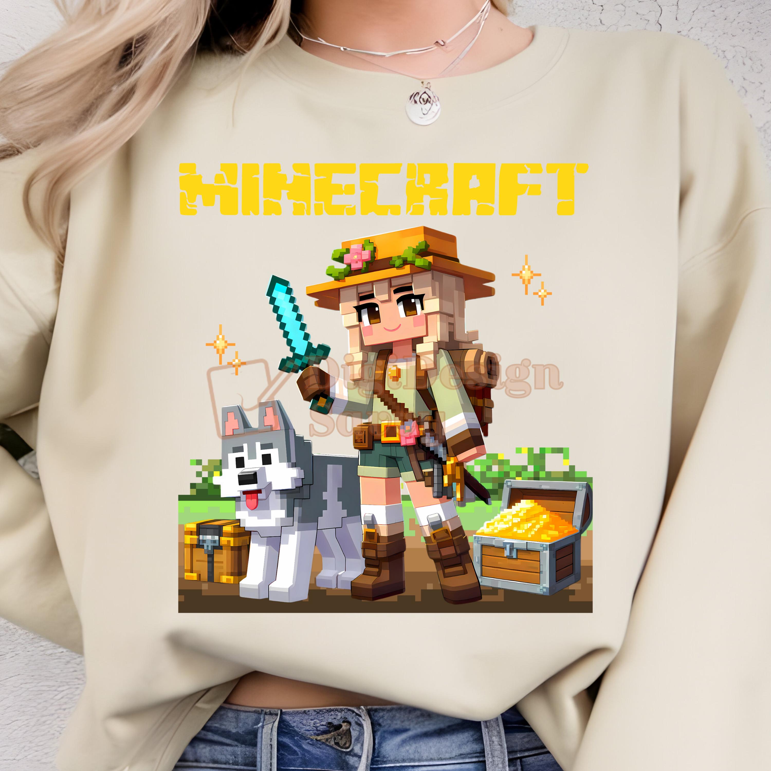 Minecraft PNG, Minecraft-inspired Girl Adventurer Sublimation Design ...
