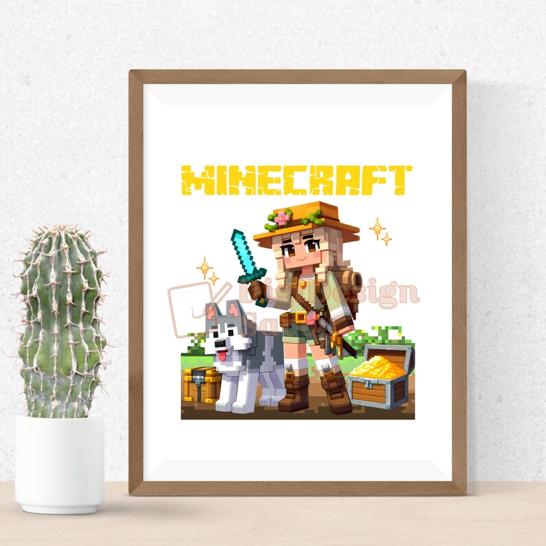 Minecraft PNG, Minecraft-inspired Girl Adventurer Sublimation Design ...