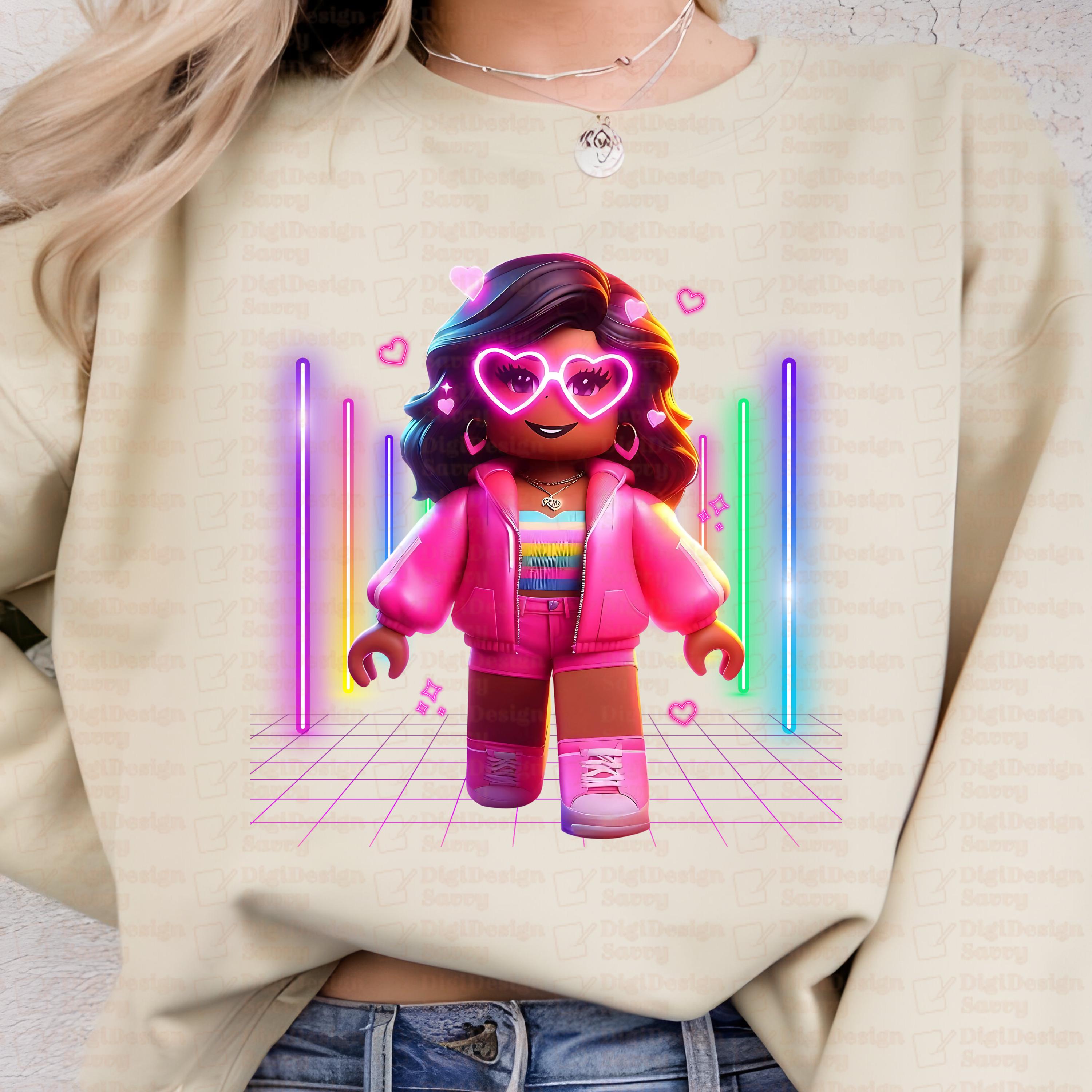 Retro Neon Roblox Sublimation PNG | Cute Gamer Girl Digital Download ...