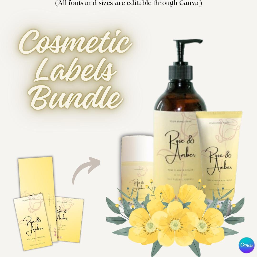 Cosmetic Packaging Bundle, Cosmetic Skin Care Product Label Body Scrub ...