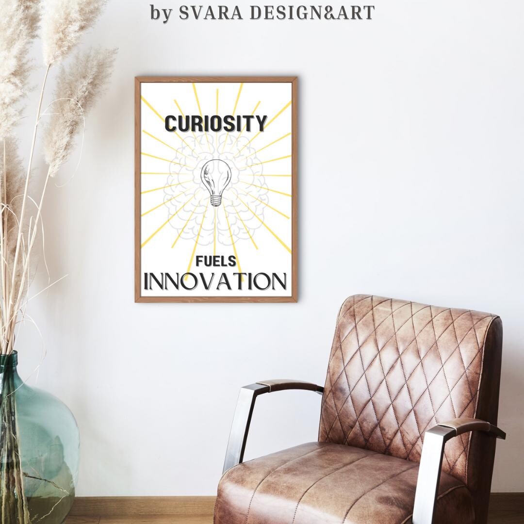 Curiosity Fuels Innovation Motivational Office Wall Art, Academic ...