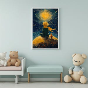 Charming Little Prince Wall Decor - Your Choice of Poster or Framed Art ...