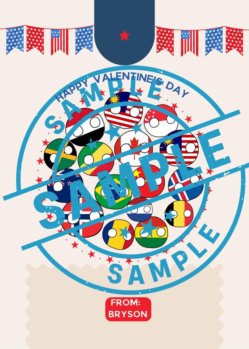 Custom Listing Countryballs Birthday Party Invitation Country Theme ...