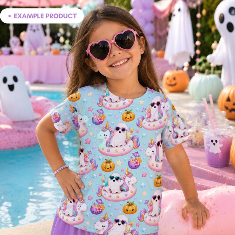 Pastel Spooky Pool Float Seamless Pattern, Ghost Unicorn Float ...