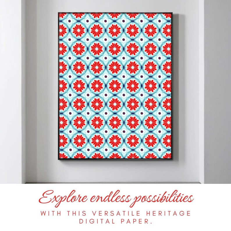 Peranakan Style Seamless Pattern, Chinoiserie Floral Digital Paper ...