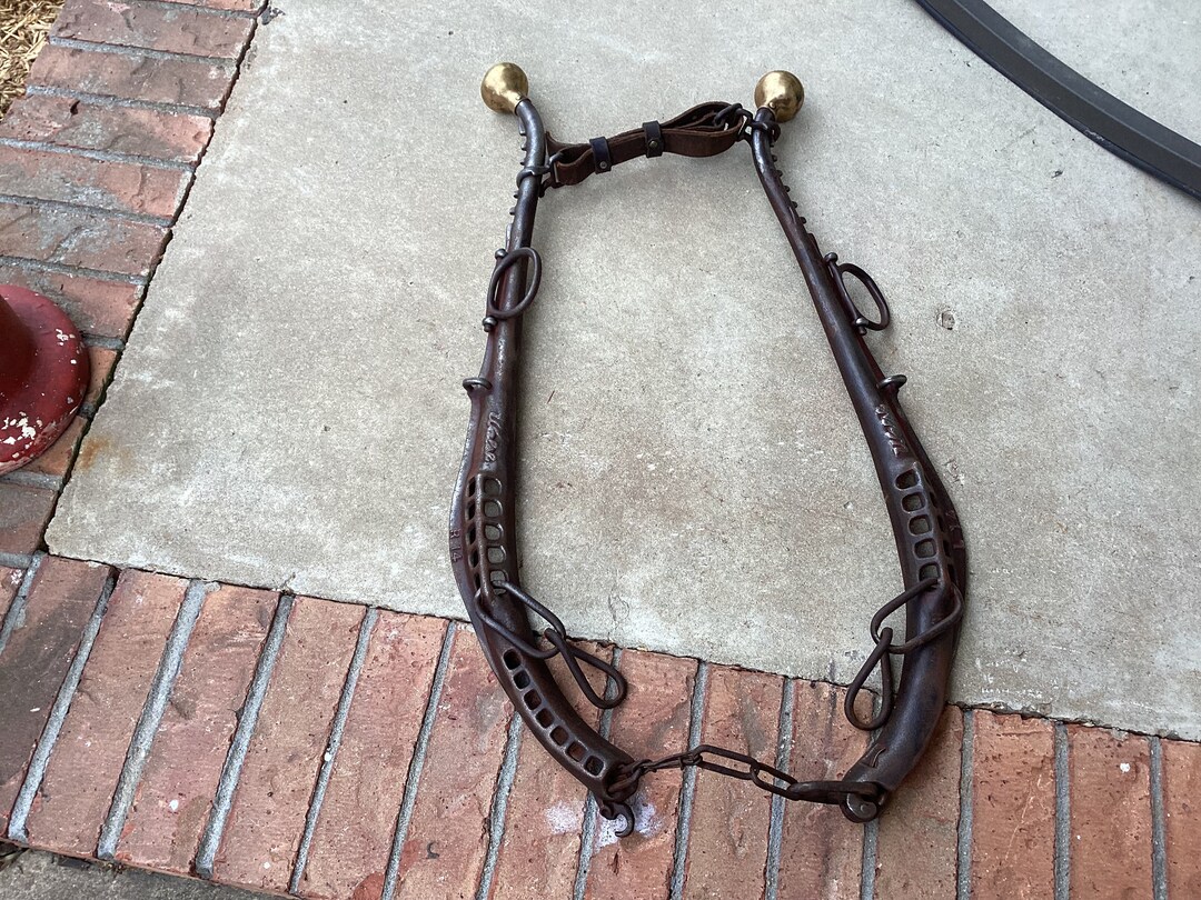 Antique Rare All Metal Walsh Horse Hames With Brass Ball Tip’s Nice ...