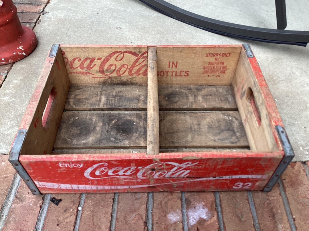 Wood Red With White Letters Coke Cola Case - Etsy