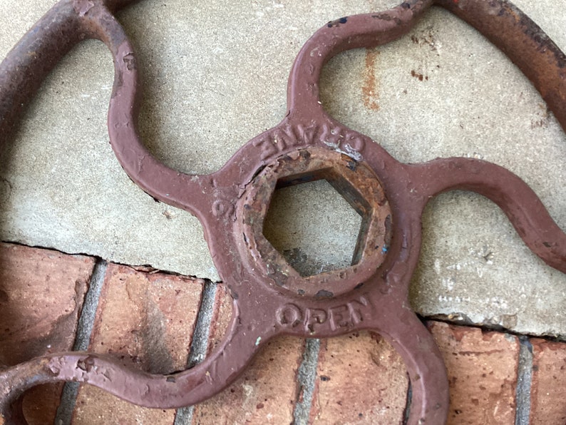 Antique Cast Iron Architectural Salvage Red Chipping Paint Industrial ...
