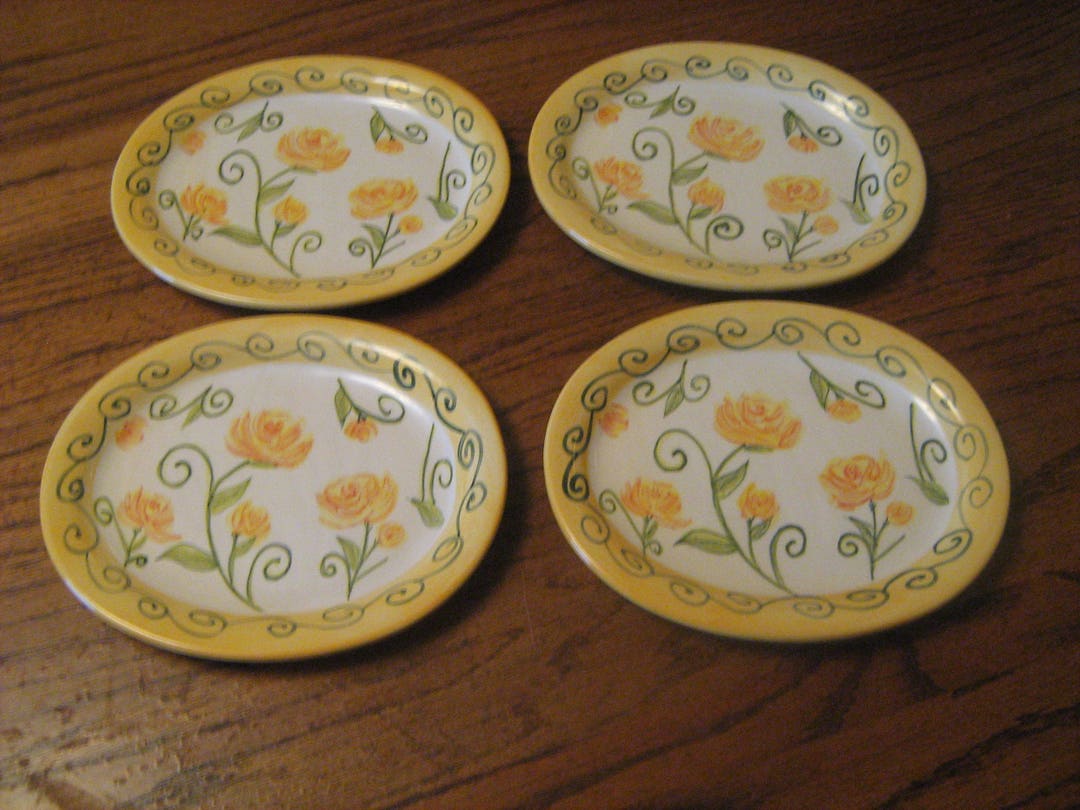 Set of 4 Elizabeth Munro's Design Giftcraft Montage Charger Plates 6-3/ ...