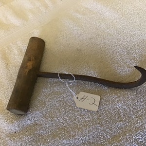 Barn Find Vintage Blacksmith Made Primitive Wood Handle Hay Hook H-2 ...