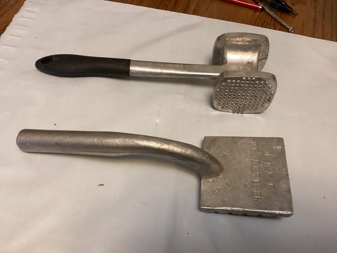 2 Vintage Cast Aluminum Meat Tenderizers Farm House Kitchen, Meat ...