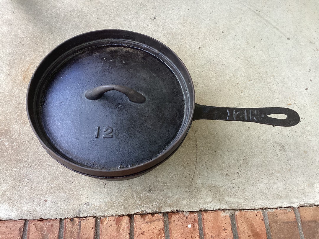 1800s 12” Cast Iron Gate Marked 3 Leg Spider Skillet With Lid - Etsy