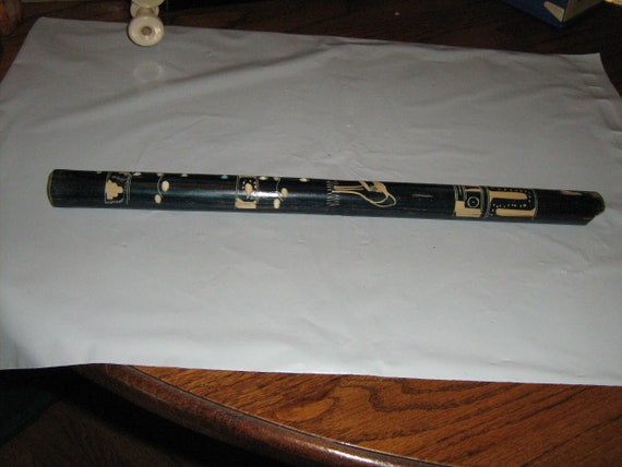 Vintage Old Black Painted Flute - Etsy