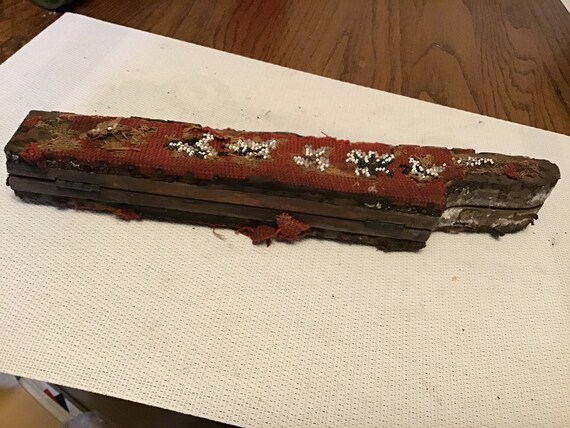 Vintage old primitive wood folding boot jack with Ind… - Gem