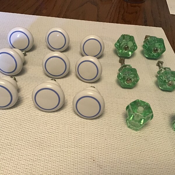 Blue Porcelain Knobs - Etsy