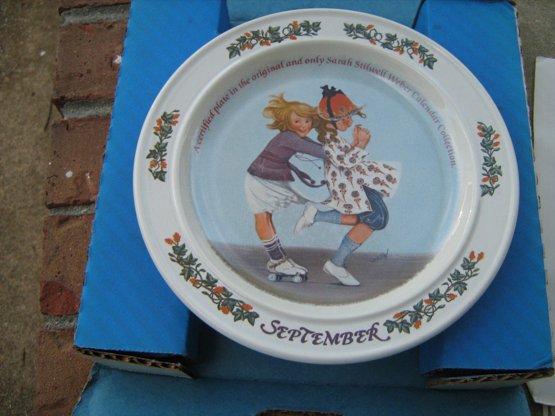 Vintage Sarah Stillwell Weber September 1985 Calendar Plate from Newell ...