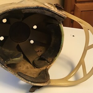 Vintage Early Kids Football Helmet Scuffs Scratches Finish Loss Old and ...
