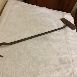 Barn Find Vintage Wood Handle Extra Long Primitive Hay Hook 22” Long. H ...