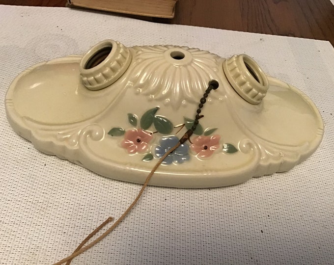 Antique Porcelain 2 Bulb Pull Chain Light Fixture With Flowers - Etsy
