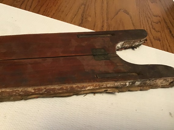 Vintage old primitive wood folding boot jack with Ind… - Gem