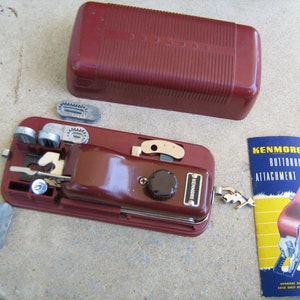 Vintage 1950s Kenmore Buttonhole Attachment in Original Bakelite Case ...