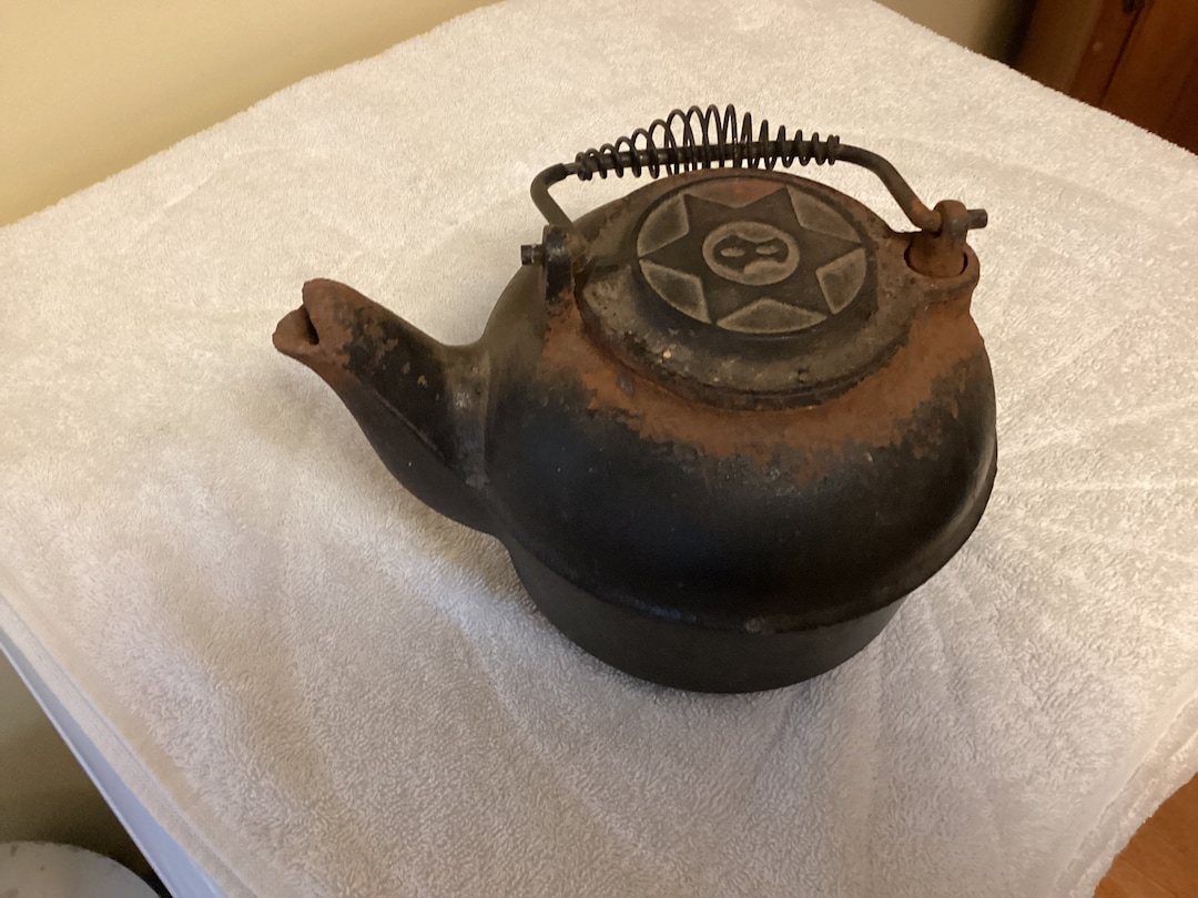Antique 1800s Small No. 8 Star Cast Iron Kettle Bird Mouth Spout Swivel Lid - Etsy