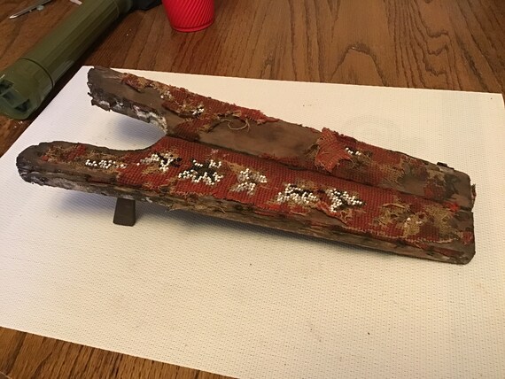 Vintage old primitive wood folding boot jack with Ind… - Gem