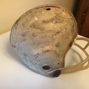 Vintage Early Kids Football Helmet Scuffs Scratches Finish Loss Old and ...